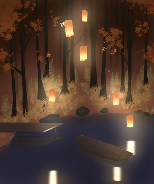lanterns in autumn - ibisPaint
