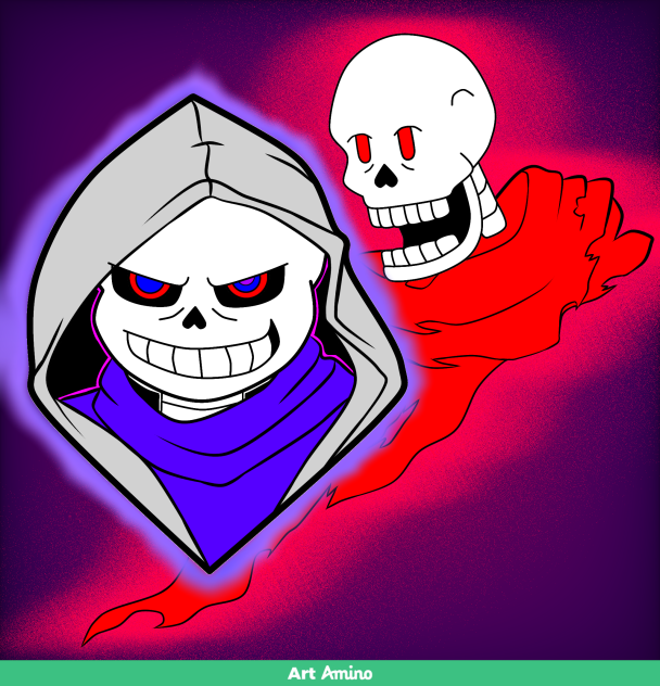 Fan art of Dust Sans and Papyrus - ibisPaint