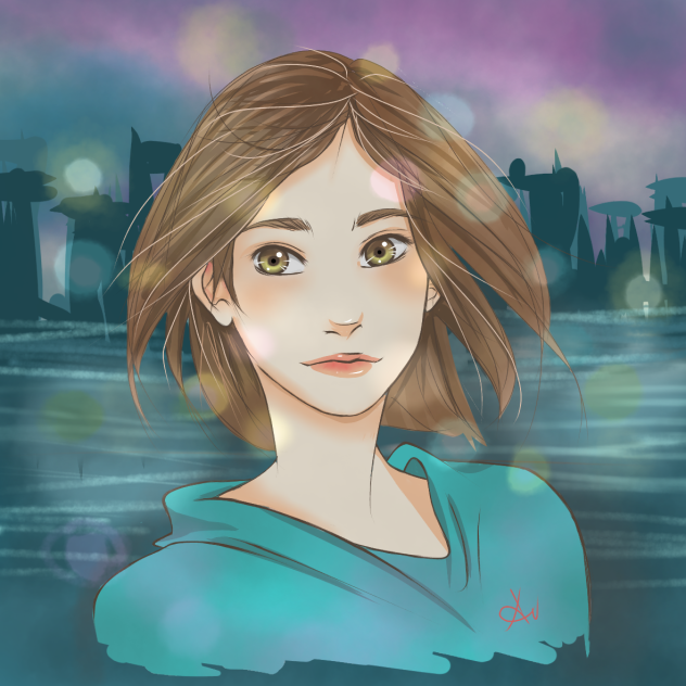 Girl & City - ibisPaint