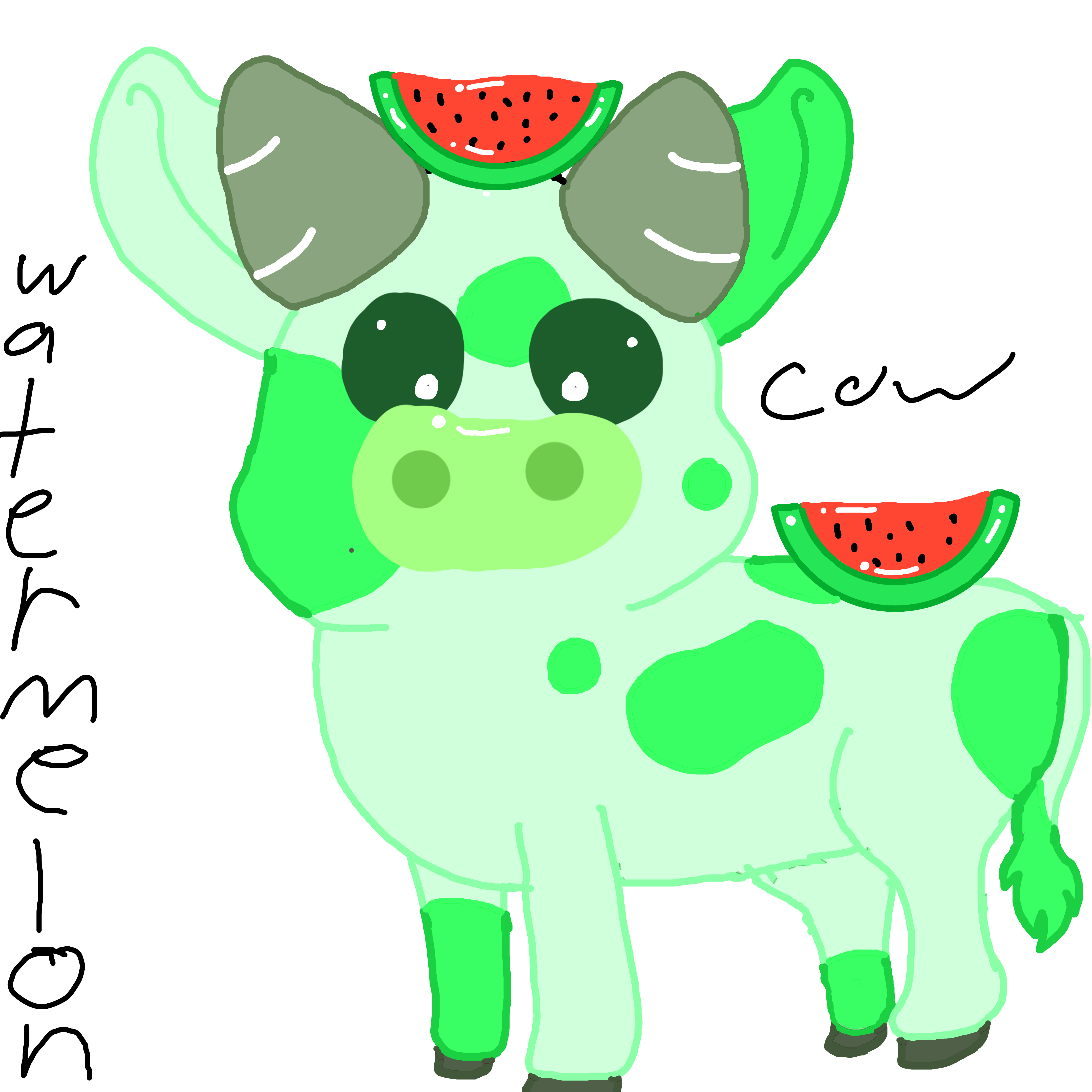 watermelon cow!!!!! - ibisPaint
