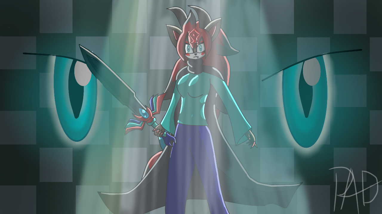 Nightmare standing with sword - ibisPaint