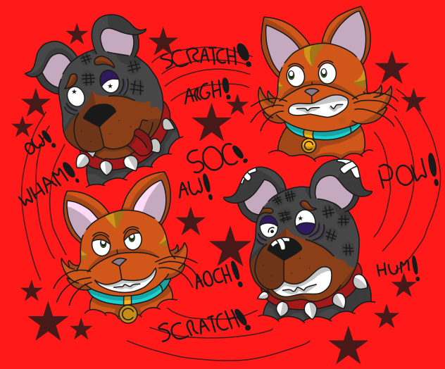 Corey vs Rock fight cloud - ibisPaint