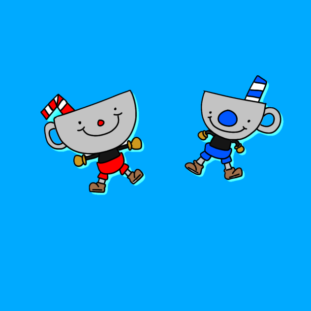 cuphead and mugman drawing - ibisPaint