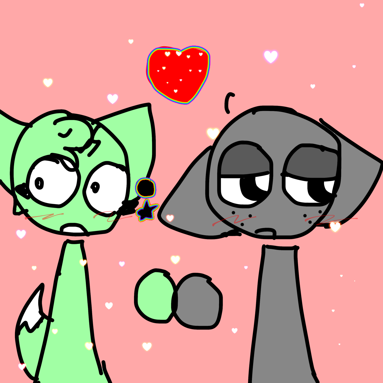 Gemi(my oc) holding hands with Grey - ibisPaint