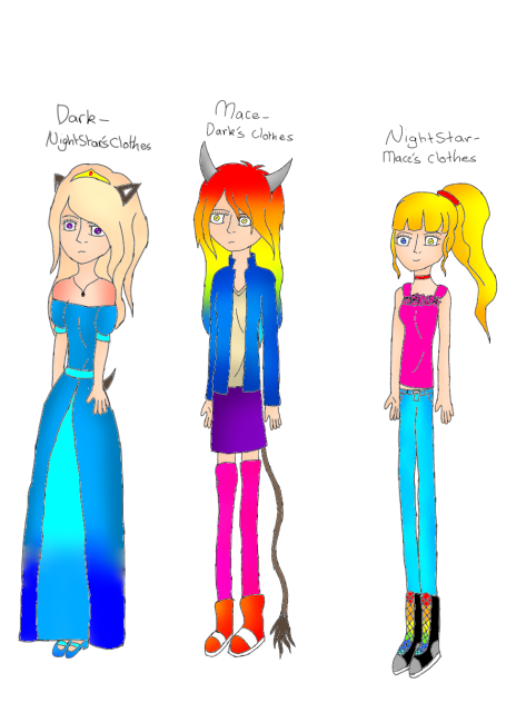 Three Of My Girl OCs Switch Clothes - ibisPaint