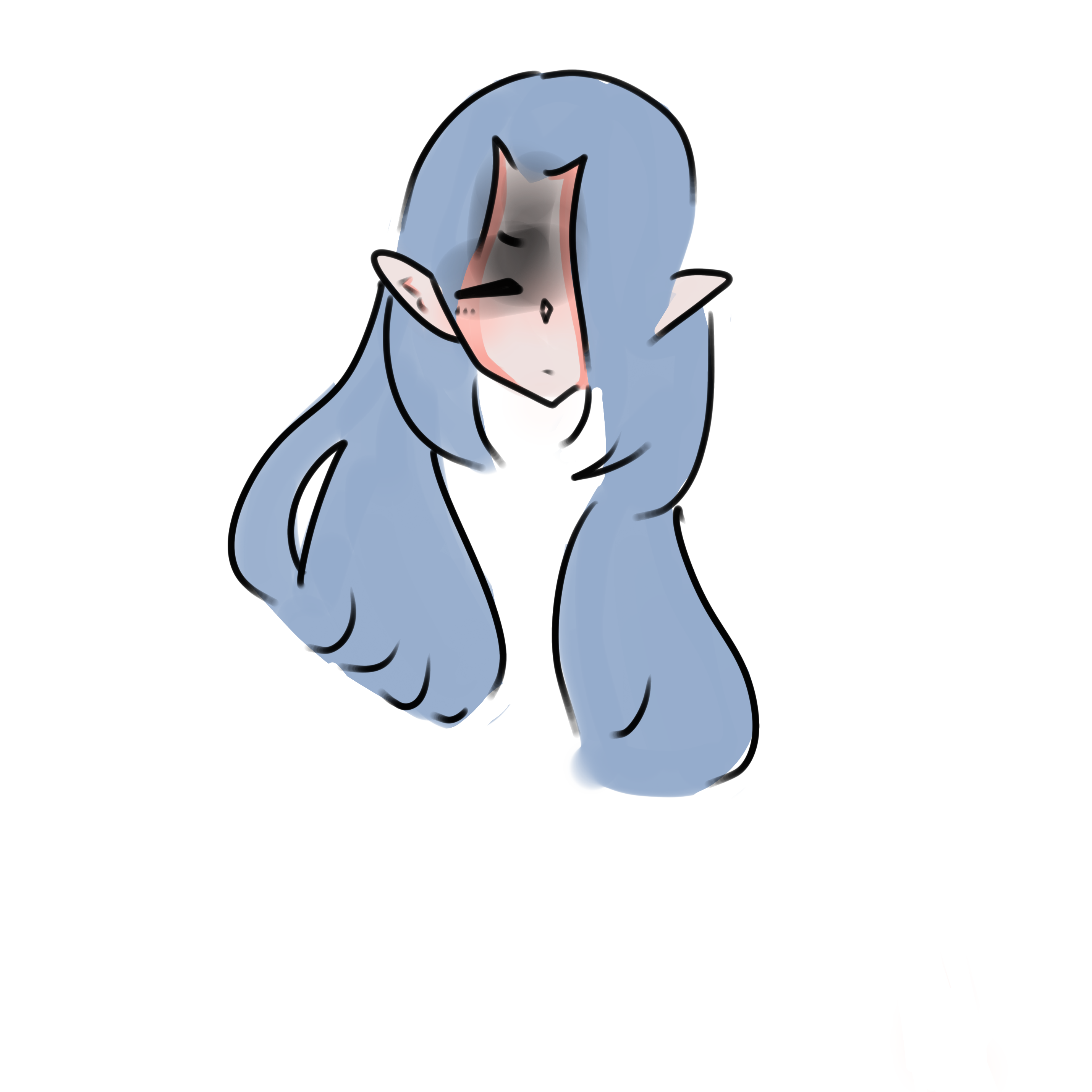 Angry blue hair girl - ibisPaint
