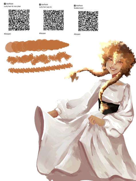 Curly hair brushes - ibisPaint