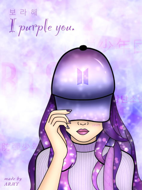 ARMY Girl With BTS Cap - ibisPaint