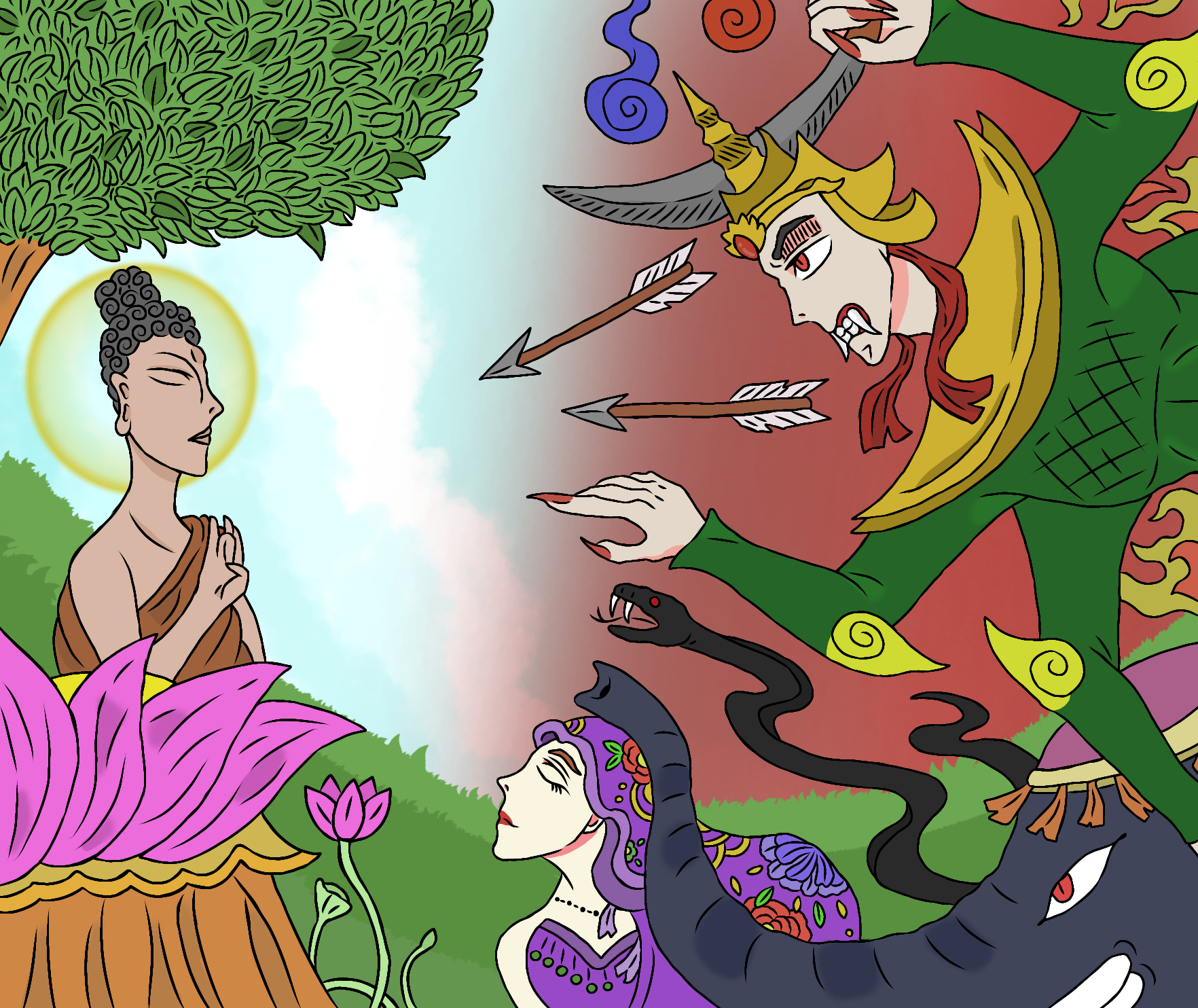 The Buddha and Mara - ibisPaint