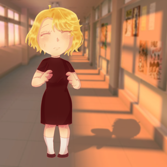 sunset at High-school - ibisPaint
