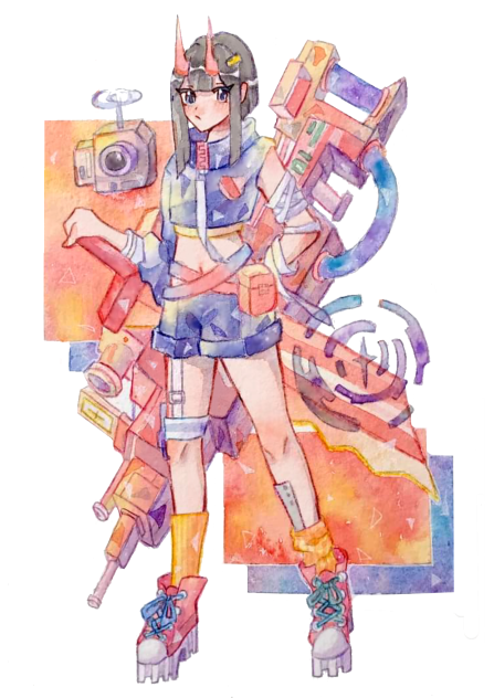 girl with gun - ibisPaint