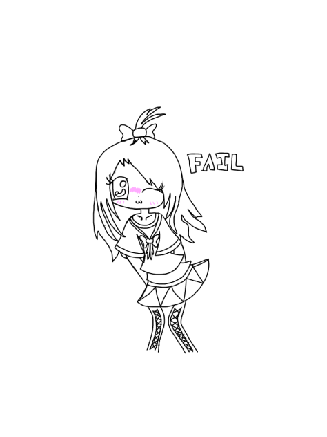 Uncolored short hair anime pic - ibisPaint