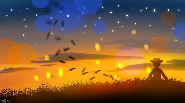 Enjoying Sunset - ibisPaint