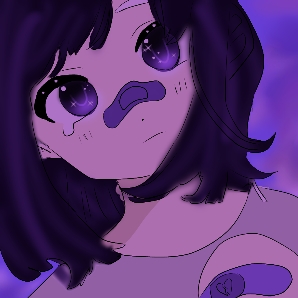 Purple tinted anime girl - ibisPaint