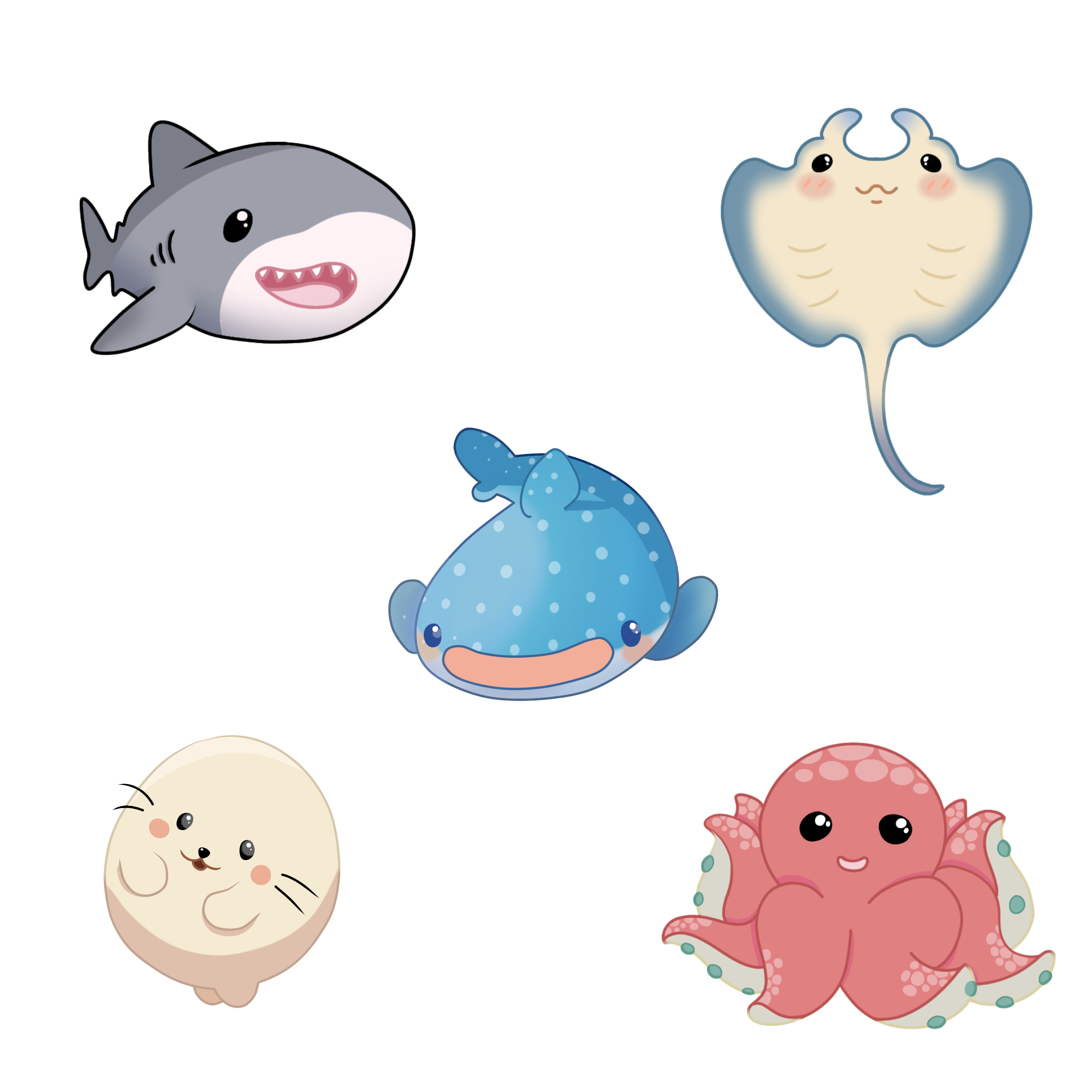 cute sea creatures - ibisPaint