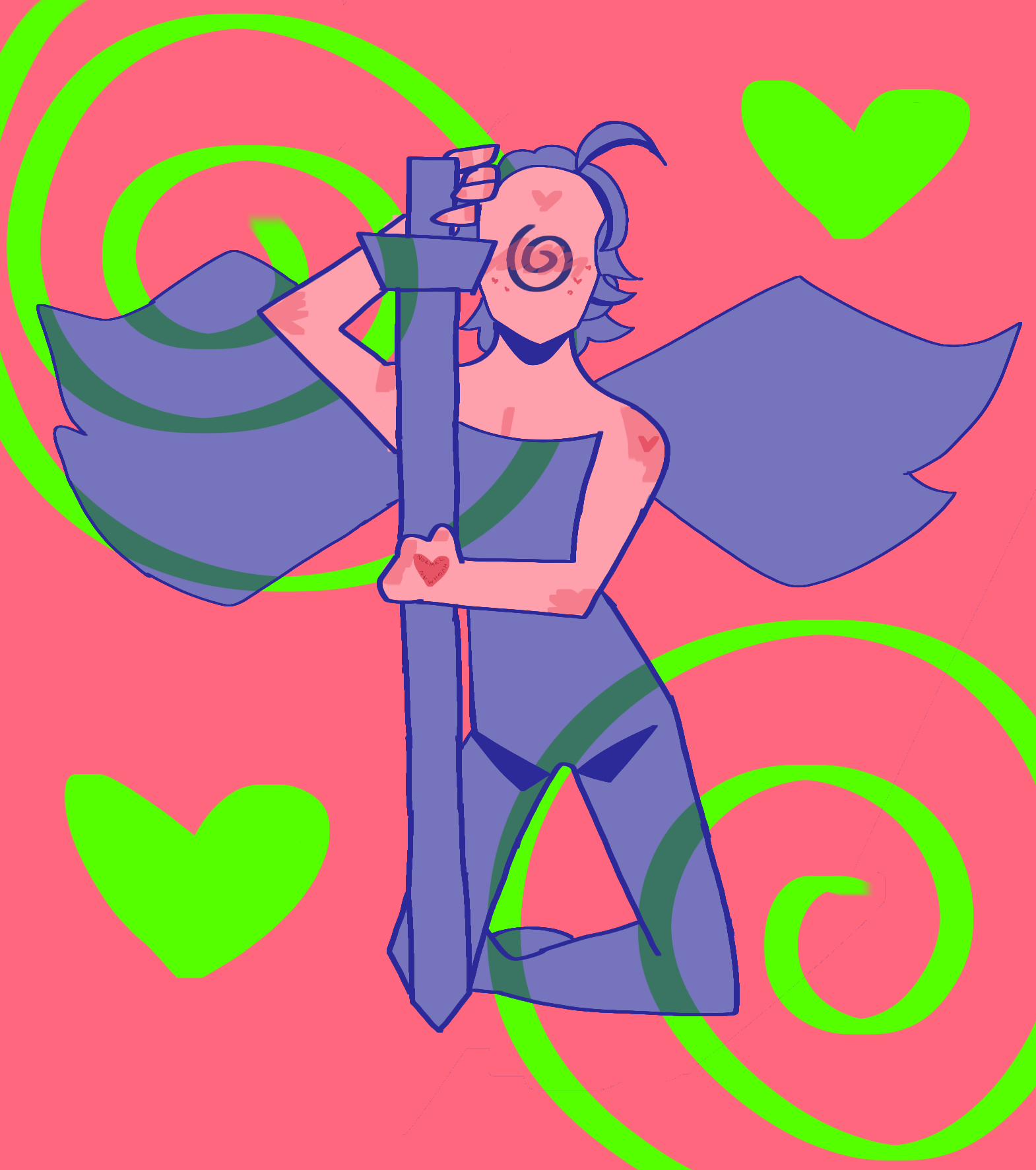 Trippy angel with a sword - ibisPaint