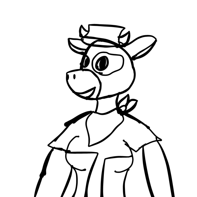 Drawing my cow oc in my new style - ibisPaint