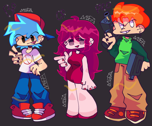 fnf pico, gf, bf_Восстановленный - ibisPaint