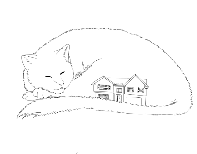 Cat and House - Sketch - ibisPaint