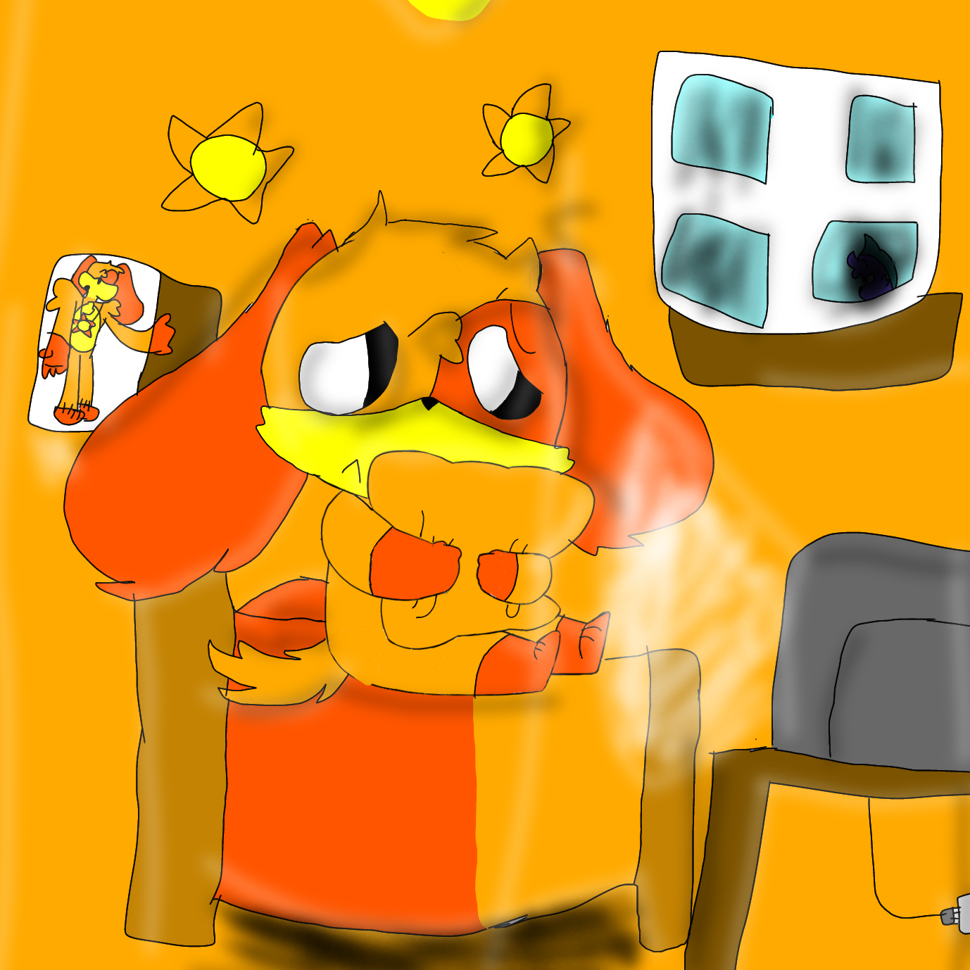 dogday is scared - ibisPaint