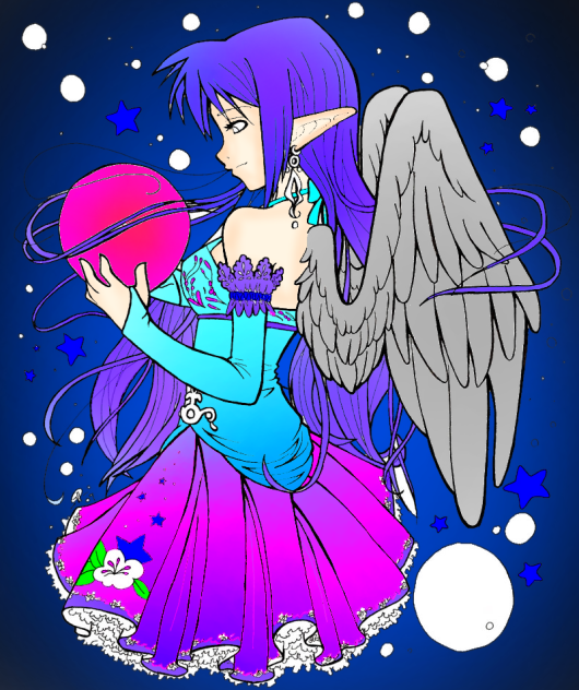 angels holding our galaxy - ibisPaint