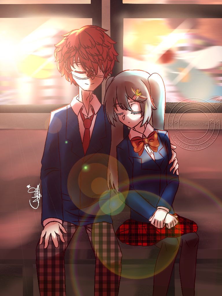 on the train at after school_Dipulihkan - ibisPaint