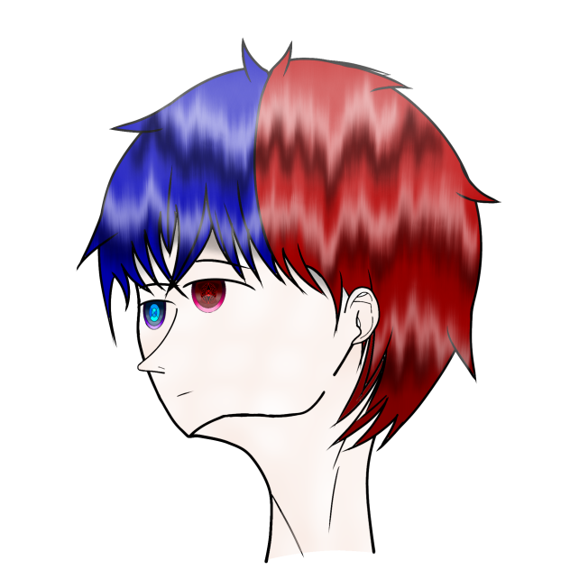 blue red hair - ibisPaint