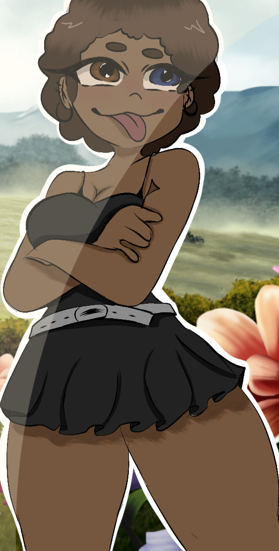 girl in flower field - ibisPaint