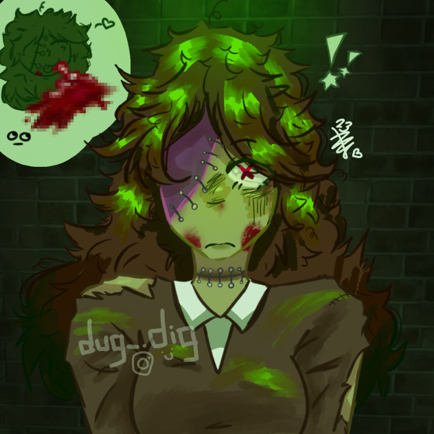 TW SLIGHT GORE!) ZOMBIE GIRL🧟‍♀️💚 - ibisPaint