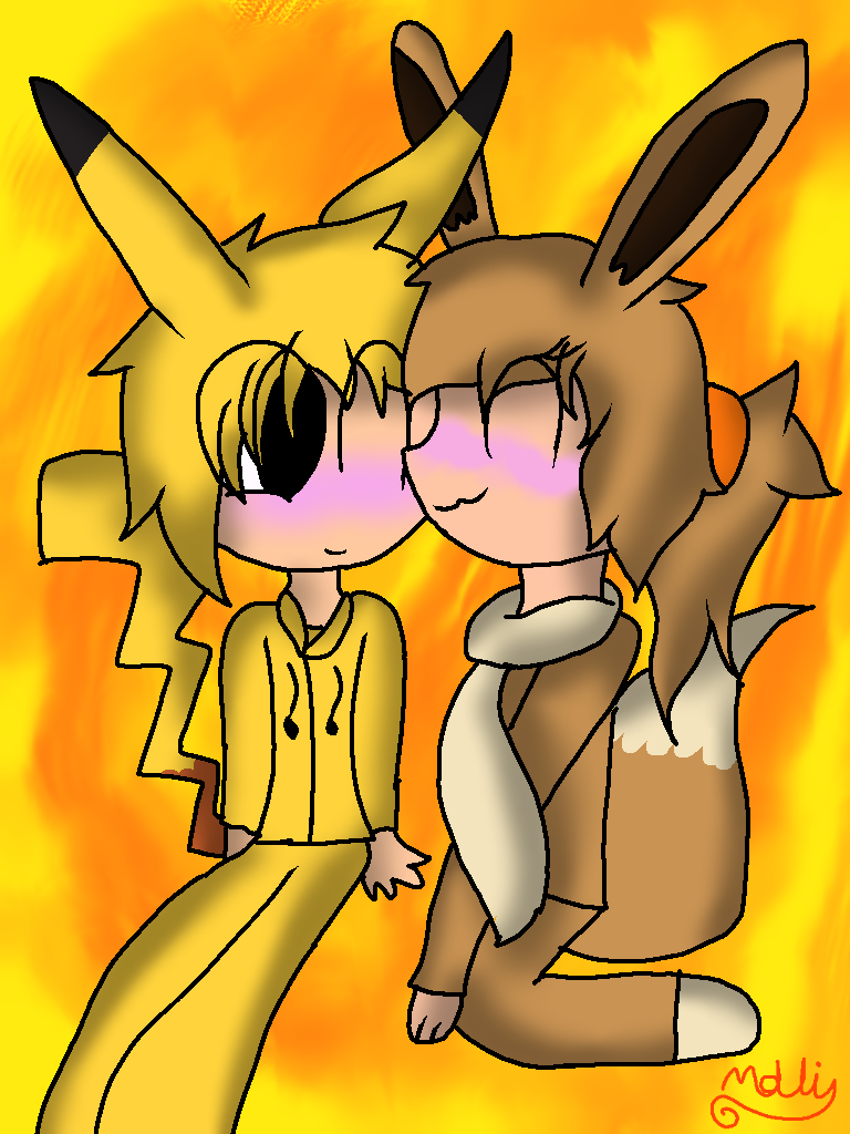 Eevee x Pikachu - ibisPaint