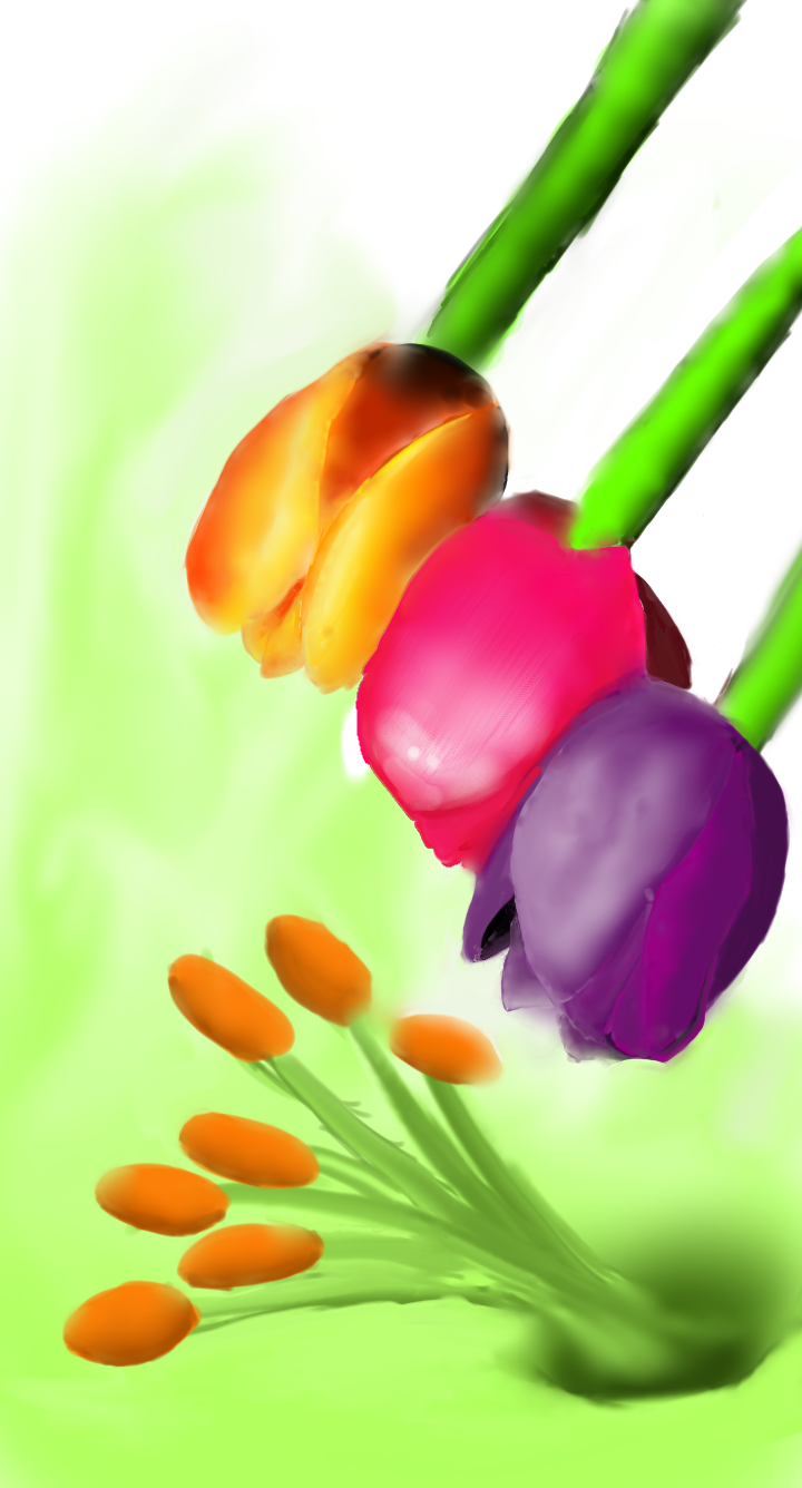 beautiful scenery with 🌷 tulips - ibisPaint