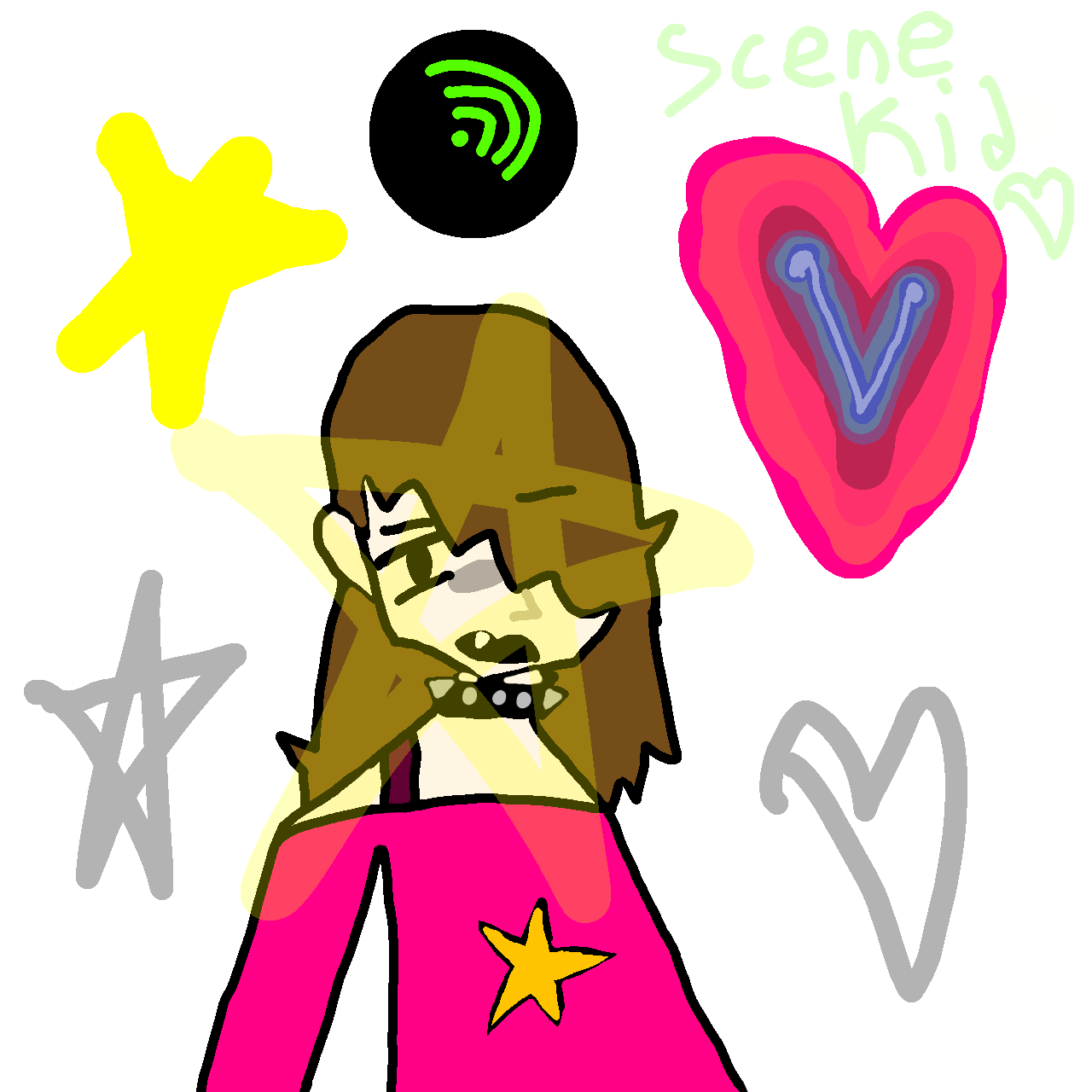 drawing me as a scene kid XD - ibisPaint