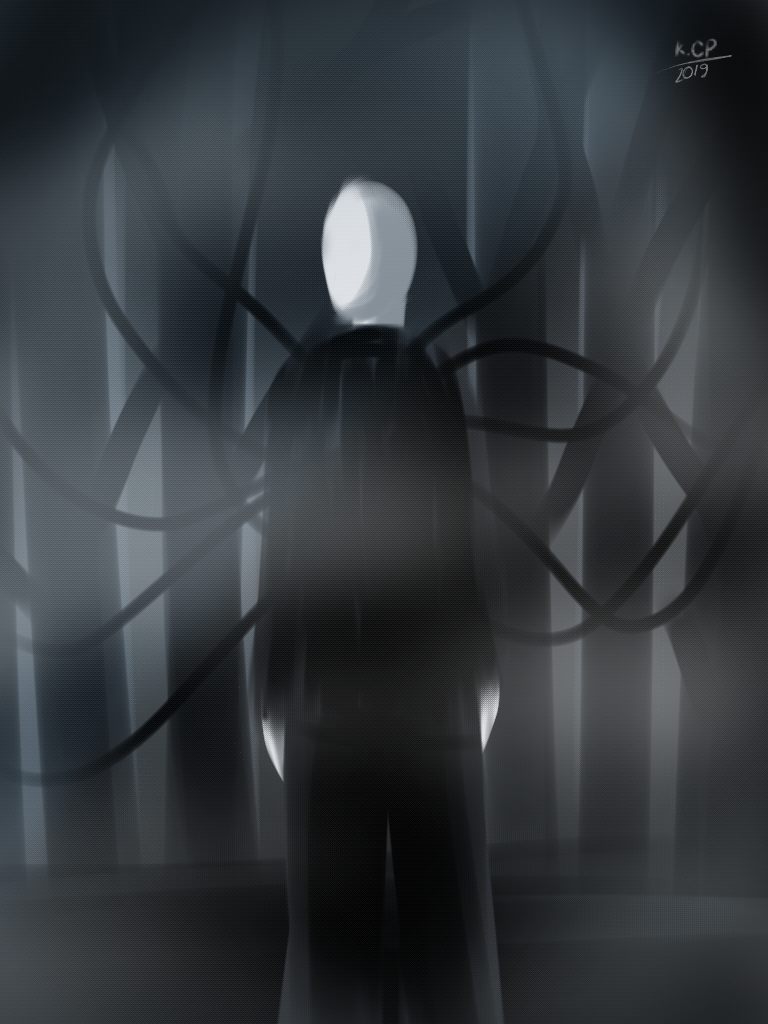 13_1_2019_Slenderman_Foggy forest night - ibisPaint