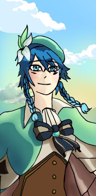 primer fan.art del arconte anemo (≧ ≦) - ibisPaint