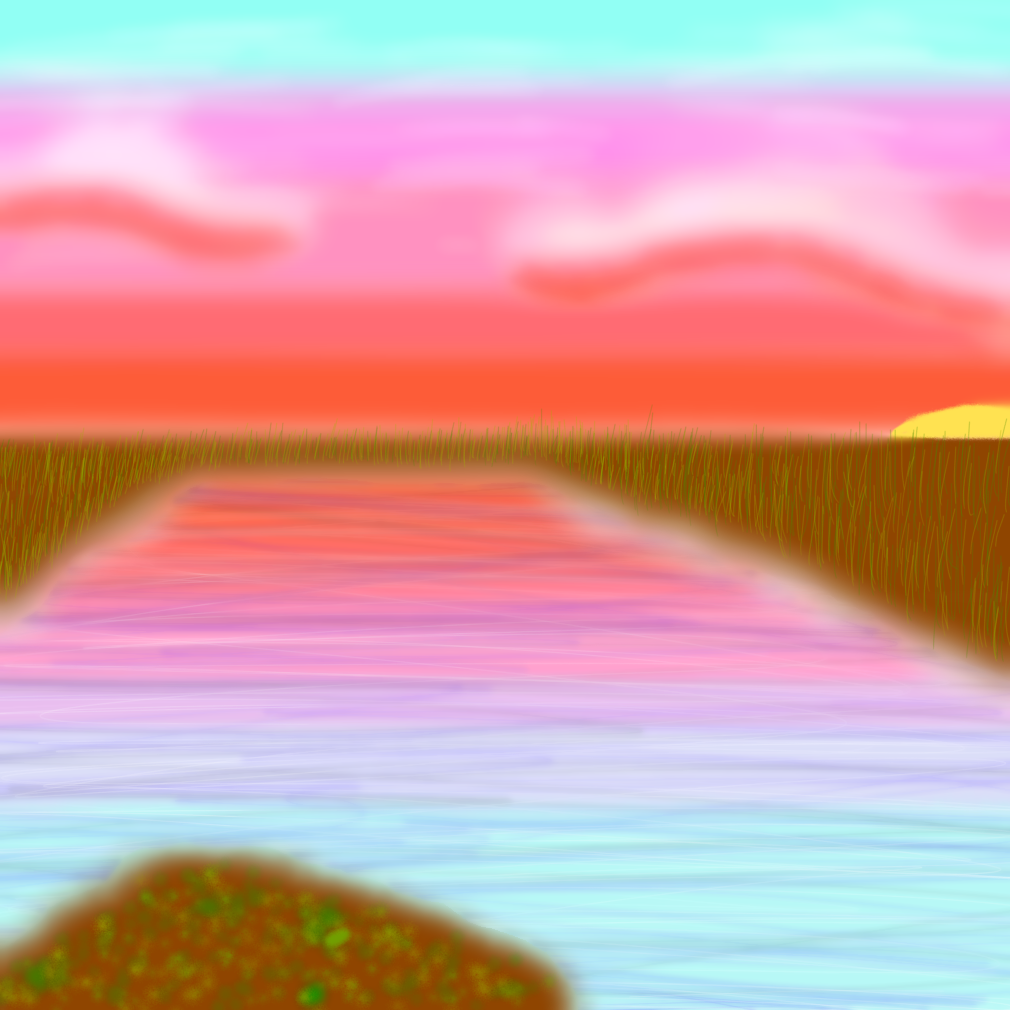 Sunset river - ibisPaint