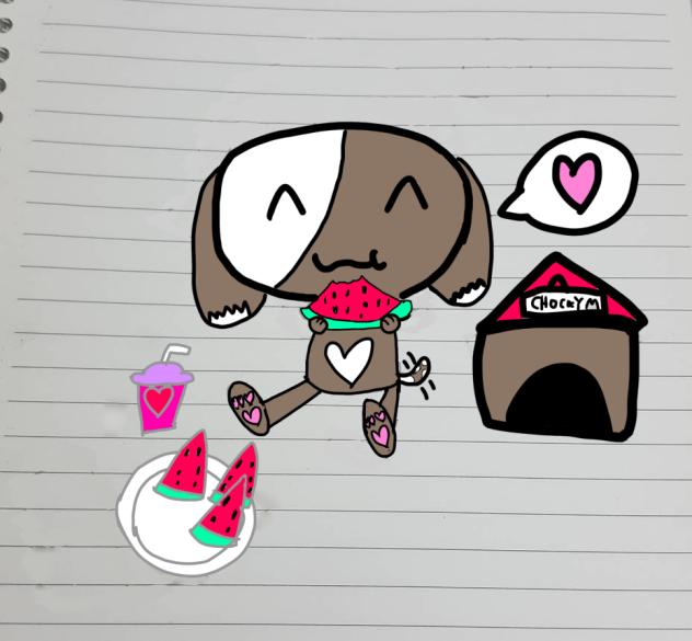 silly lol doggo eating a watermelon⠒̫⃝ - ibisPaint