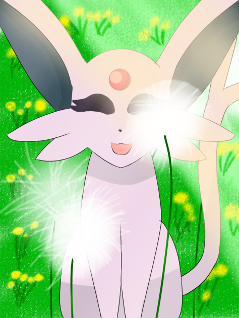 warm grasslands,espeon - ibisPaint