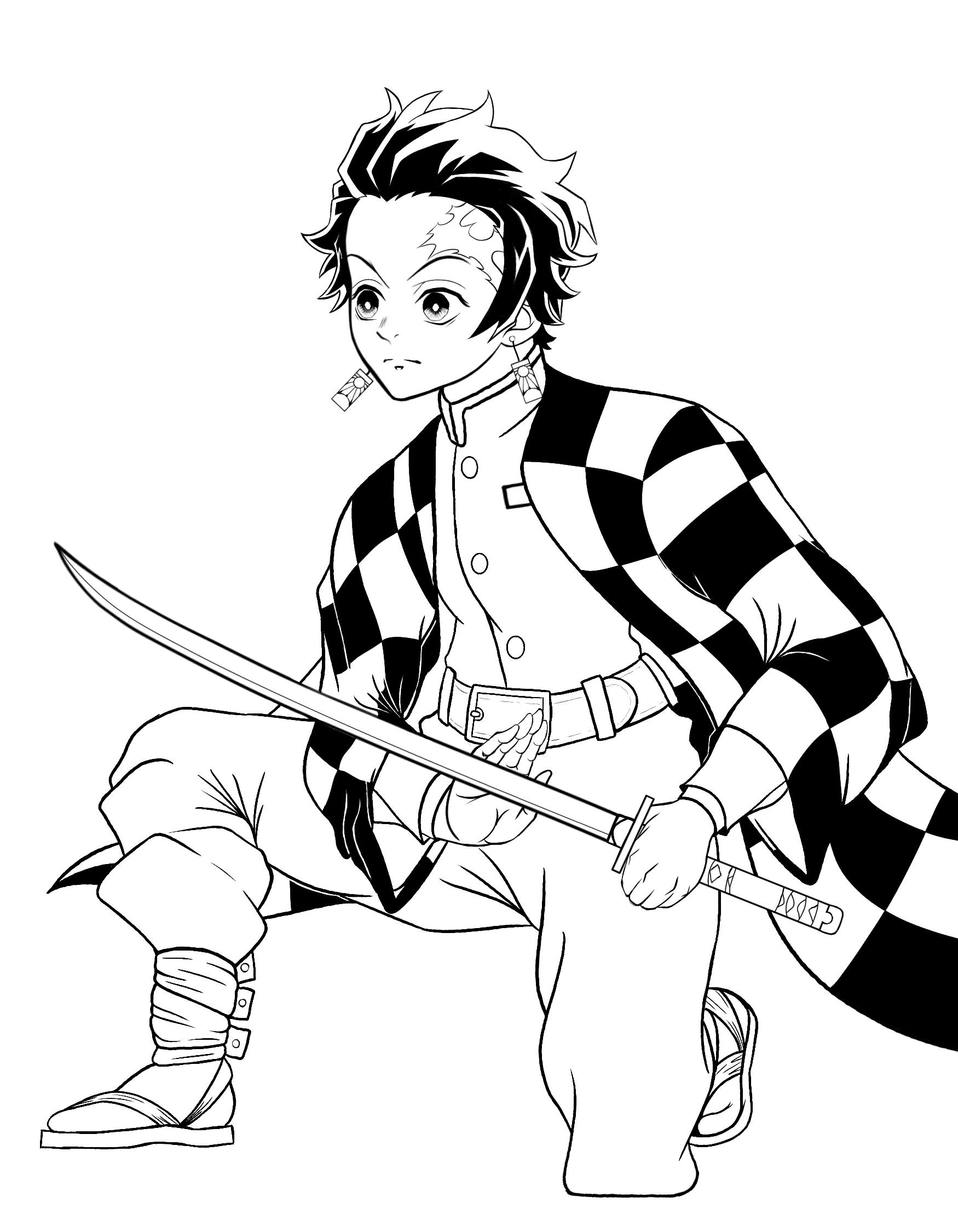 Tanjiro (Uncolored) - ibisPaint