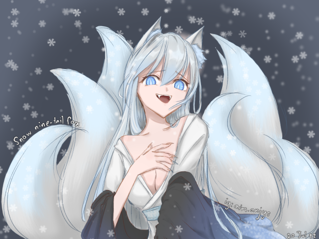 Snow nine tail fox - ibisPaint