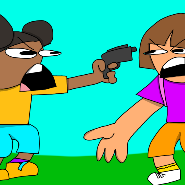 Amanda with a Gun vs Dora - ibisPaint