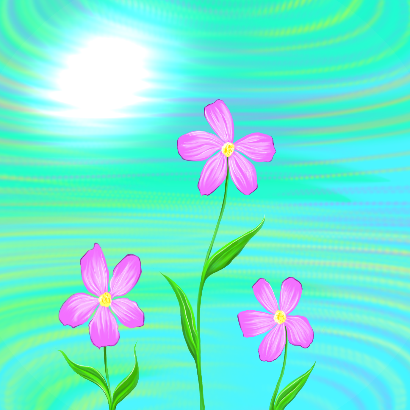 Trippy Pink Flowers - ibisPaint