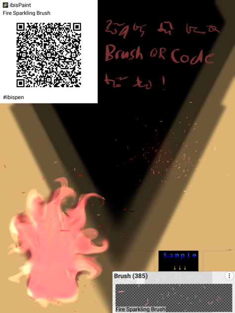 Fire Sparkling Brush QR Code - ibisPaint