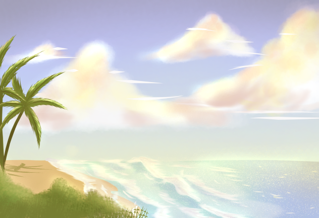 Beach Pantai scenery - ibisPaint