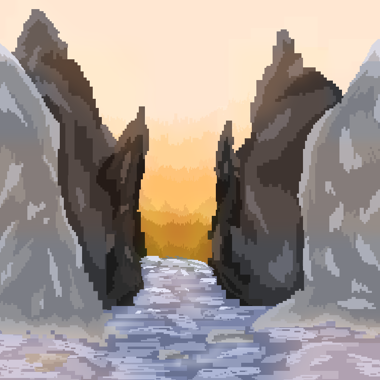 sunsetted rock mountains - ibisPaint