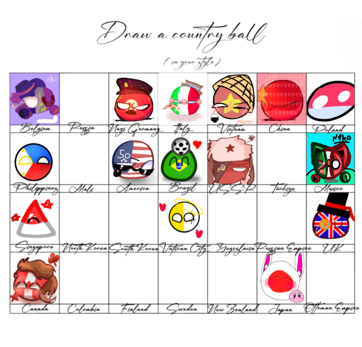 Contryball collab ^^ - ibisPaint