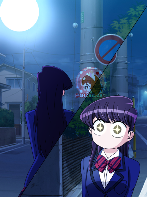 “Komi-san looking the moon” - ibisPaint