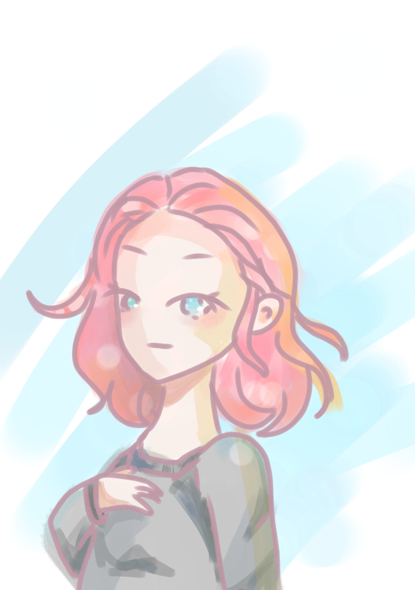 the pink haired girl - ibisPaint