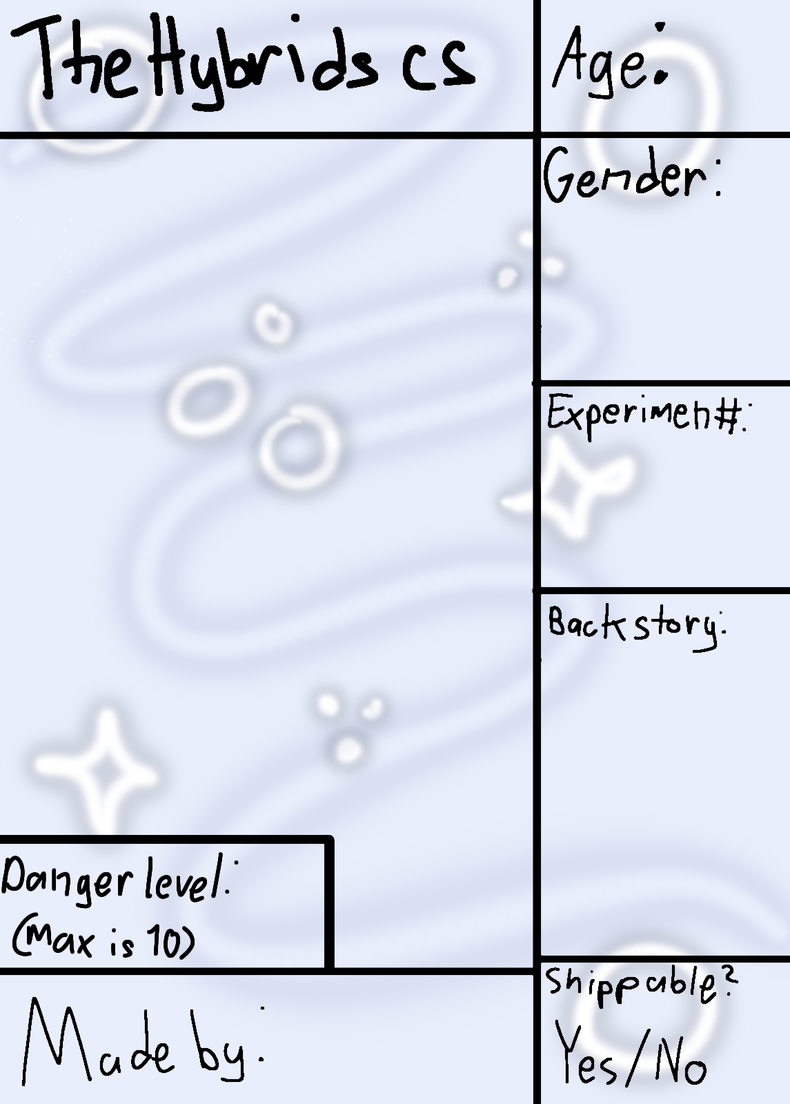 The Hybrids Character Sheet! - ibisPaint