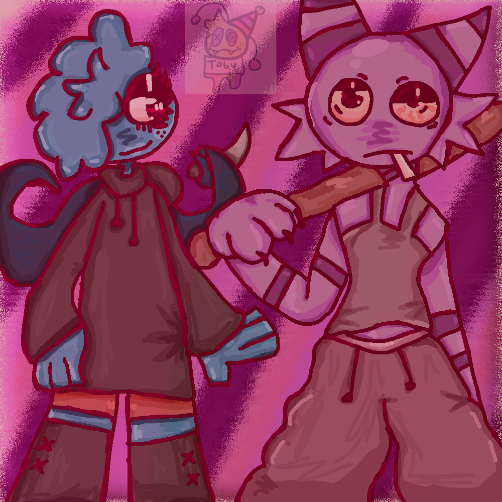 Steve and purple guy (there's a knife) - ibisPaint