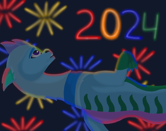 Firework night flight (new year 2024) - ibisPaint